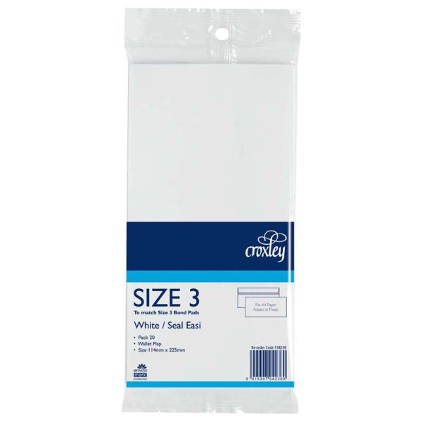Croxley Envelope Size 3 Seal Easi Bond 114x225mm 25 Pack - Kiwi Business