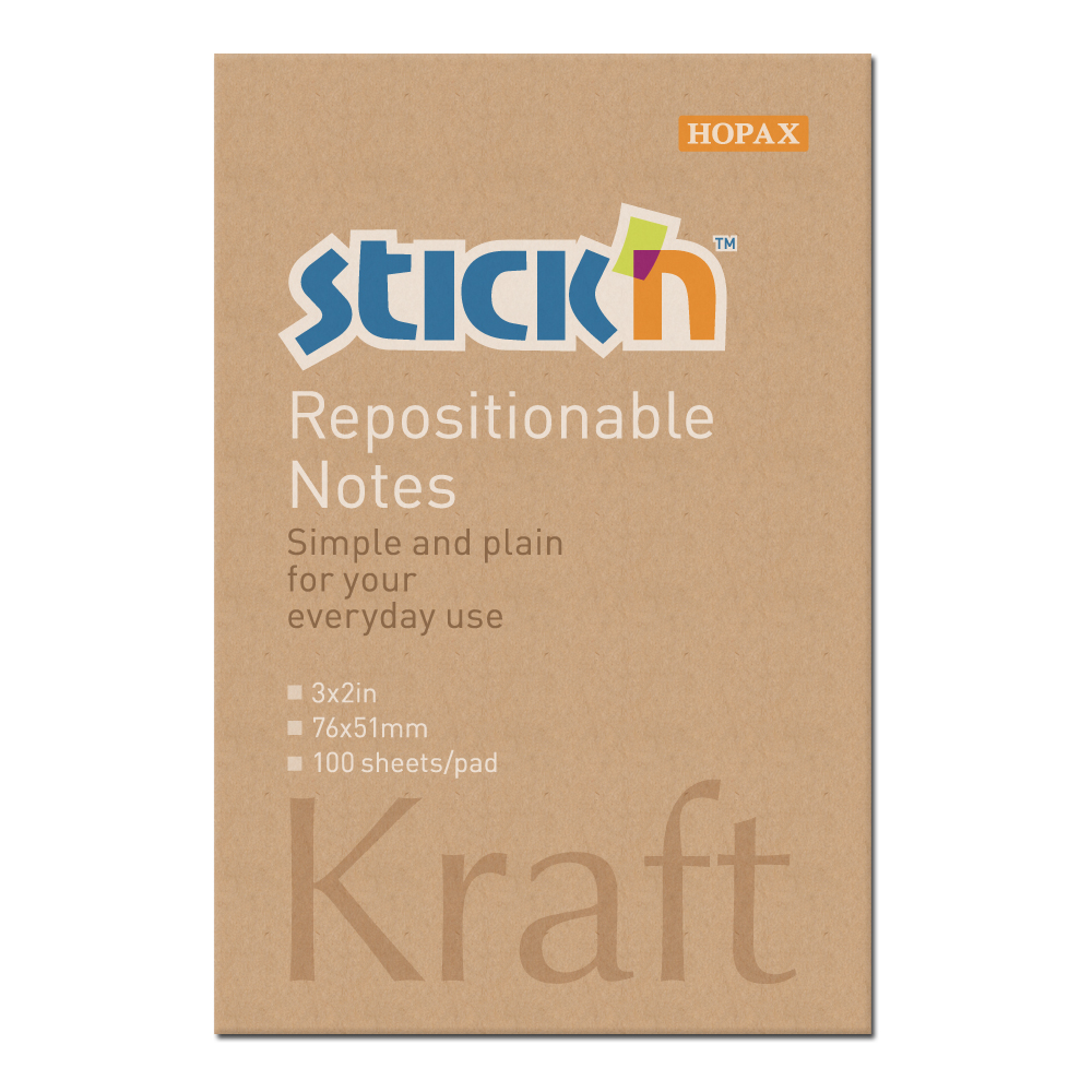 Stick'n Note 76x50mm 100 Sheet Kraft - Kiwi Business