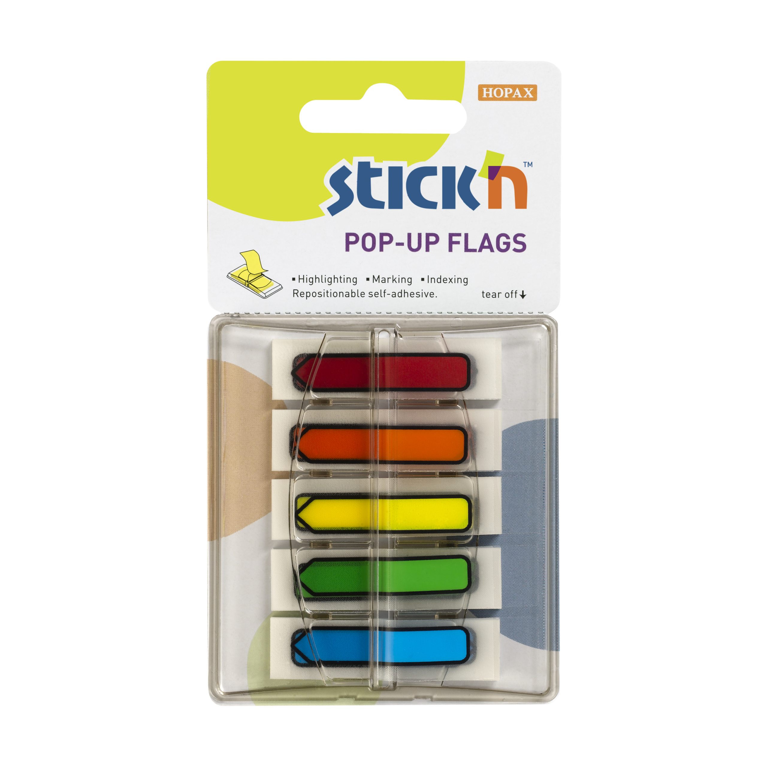 Stick'n Pop Up Flags 45x12mm 150 Sheets 5 Colours - Kiwi Business