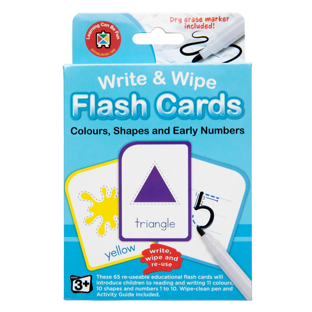 LCBF Write & Wipe Flashcards Colour Shape Number w/Marker - Kiwi Business