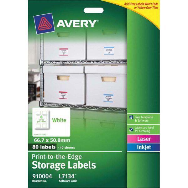 Avery Label Storage White 8up 10 Sheets - Kiwi Business