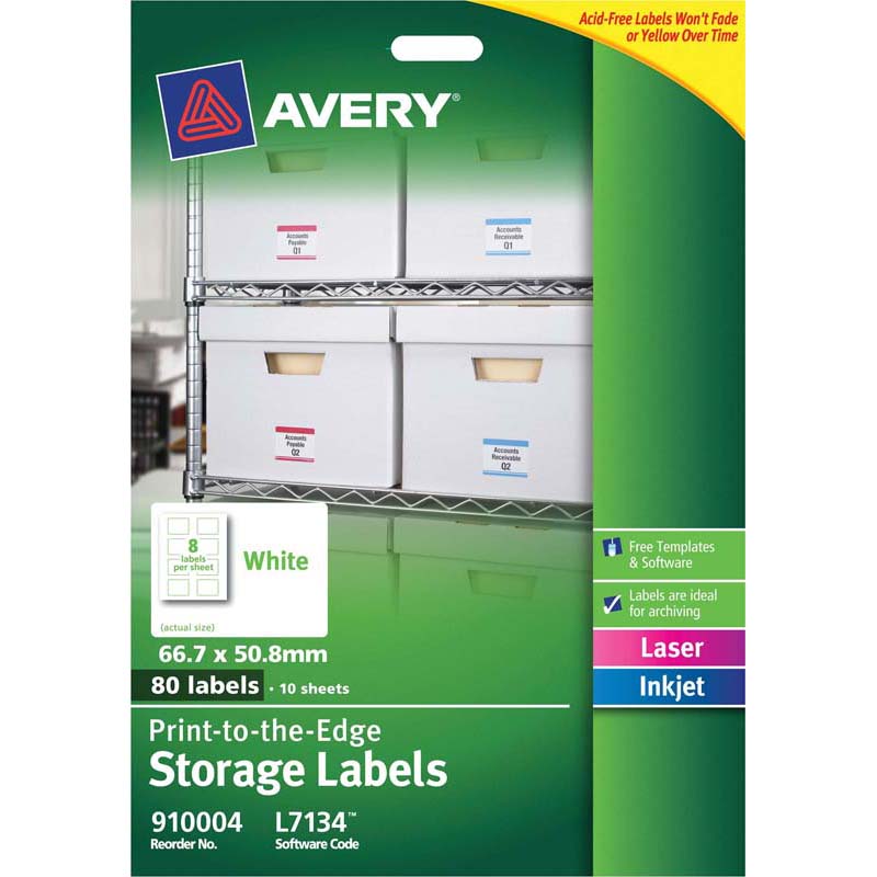Avery Label Storage White 8up 10 Sheets - Kiwi Business