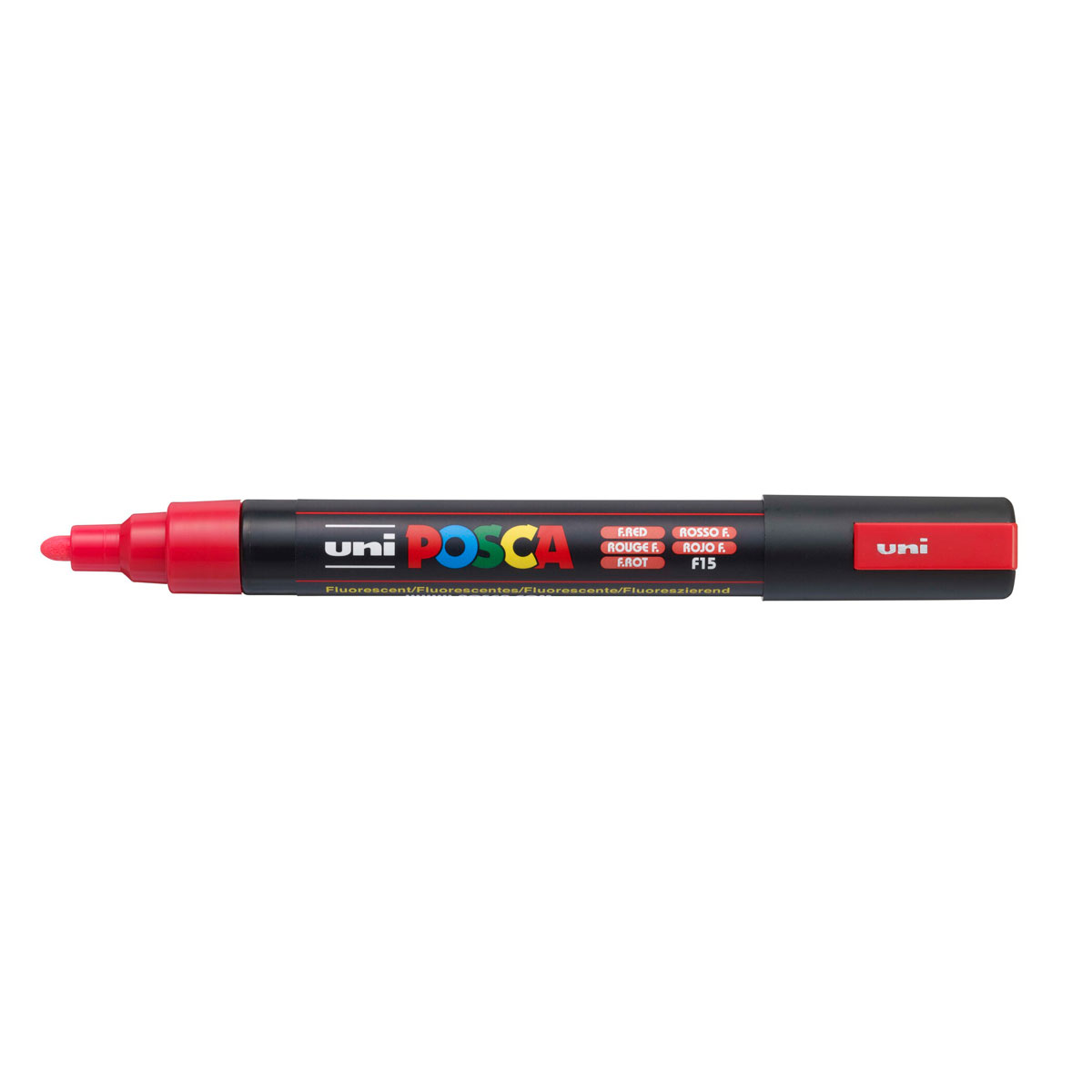 Uni Posca Marker 1.8-2.5mm Med Bullet Fluoro Red PC-5M - Kiwi Business
