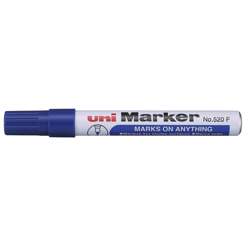 Uni Permanent Bullet Tip Marker Blue 520 - Kiwi Business
