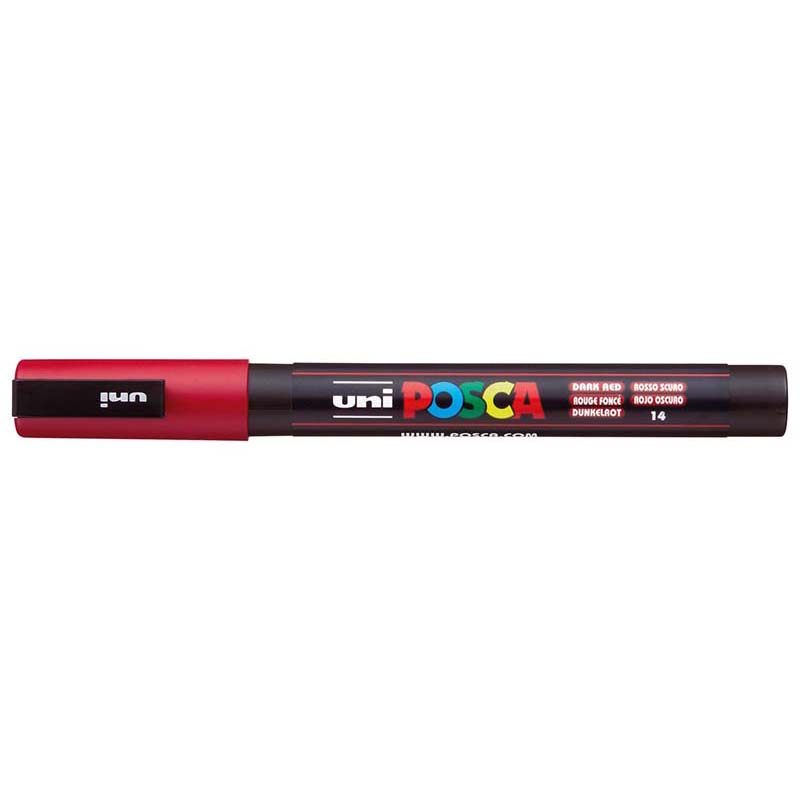 Uni Posca Marker 0.9-1.3mm Fine Dark Red PC-3M - Kiwi Business