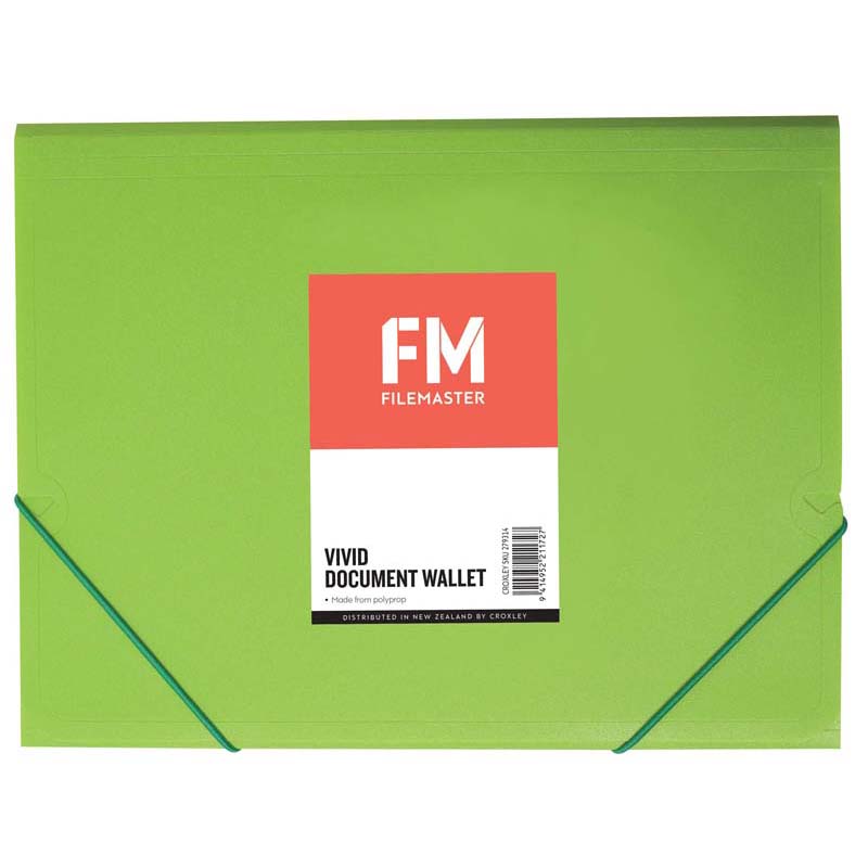 FM Document Wallet Vivid Lime Green A4 - Kiwi Business