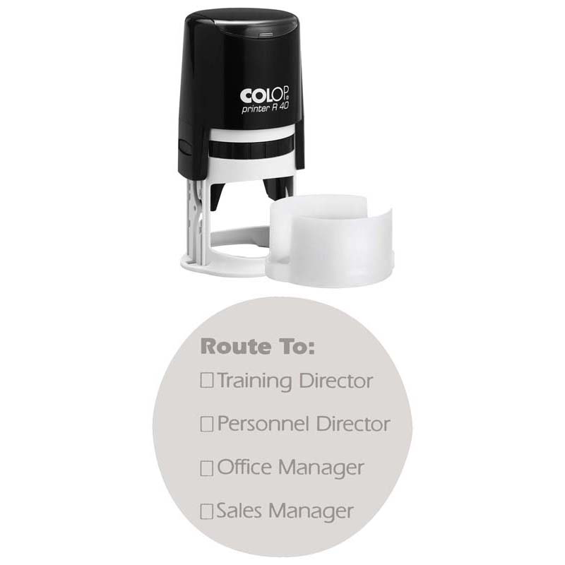 Colop Stamp Printer R40 Round Black 40mm Dia - Kiwi Business