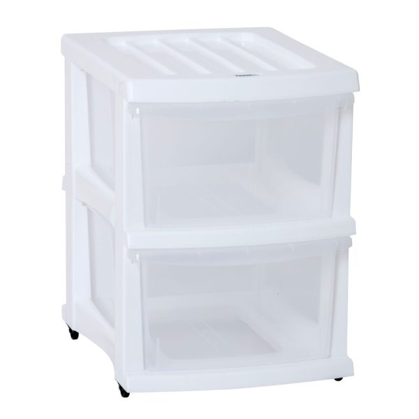 Taurus Storage Organiser 2 Drawer White - Kiwi Business