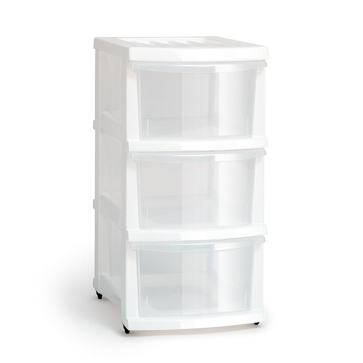 Taurus Storage Organiser 3 Drawer White - Kiwi Business