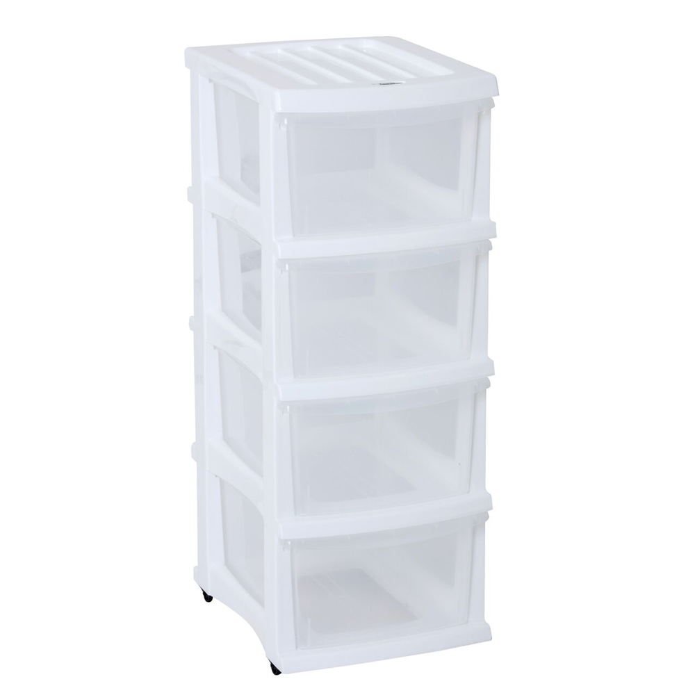 Taurus Storage Organiser 4 Drawer White - Kiwi Business