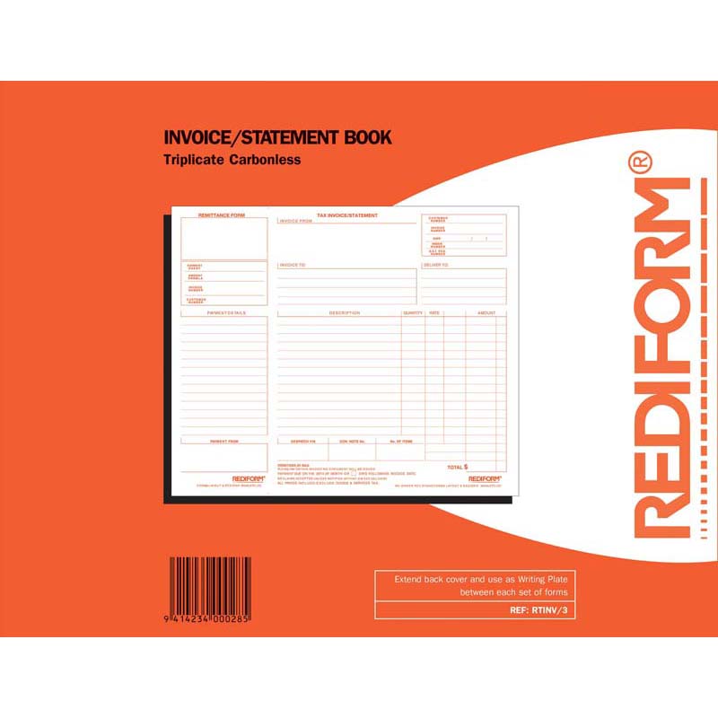Rediform Book RTINV/3 Invoice Statement Triplicate 50 Leaf - Kiwi Business