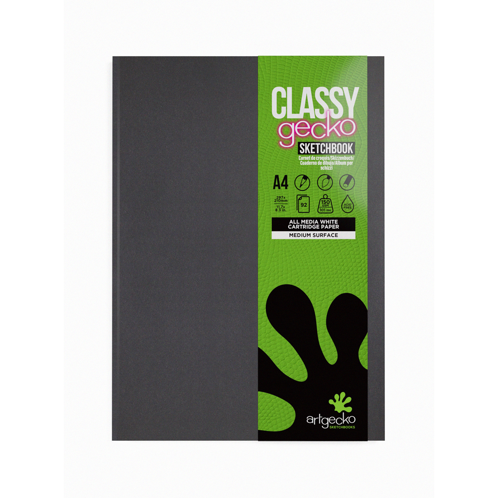 Artgecko Classy Sketchbook Casebound A4 92 Pages 46 Sheets 150gsm White ...