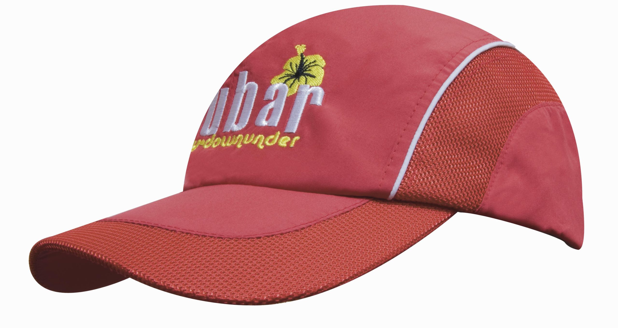 Spring Woven Fabric Cap with Mesh to Side Panels and Peak - Kiwi Business