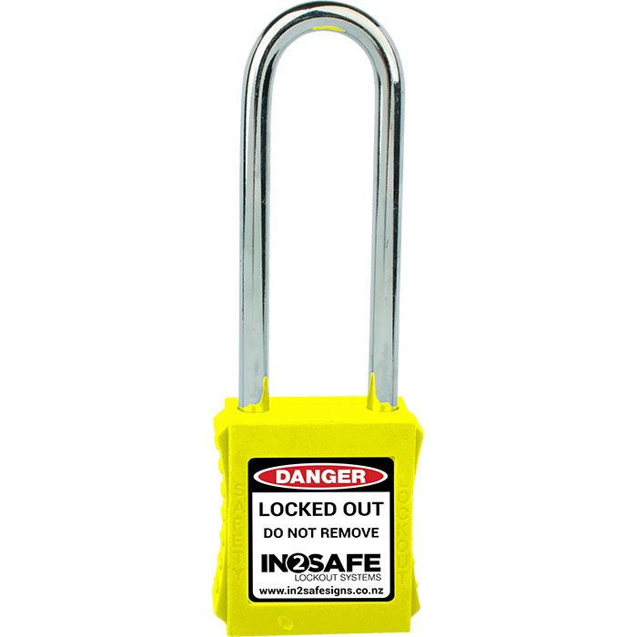 IN2SAFE Lockout Padlock - Long - Keyed Different-VLP701 Yellow - Kiwi ...