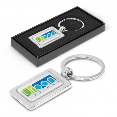 Rectangular Metal Key Ring - Kiwi Business